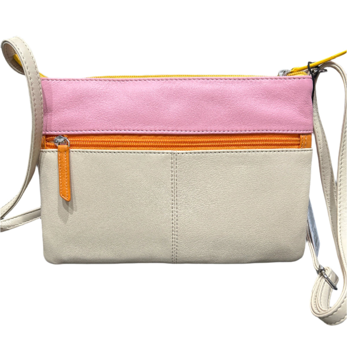 Double Zip, Multi Color Crossbody: Pink Rainbow – Martha’s Little Shop